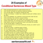 20 Examples of Conditional Sentences Mixed Type in English ...