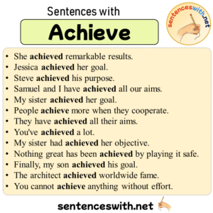 Sentences with Achieve, 13 Sentences about Achieve in English ...