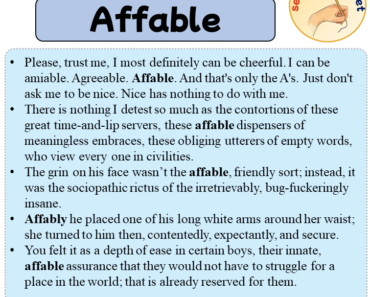 Sentences with Affable Archives - SentencesWith.Net