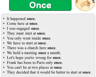 Sentences with Once Archives - SentencesWith.Net