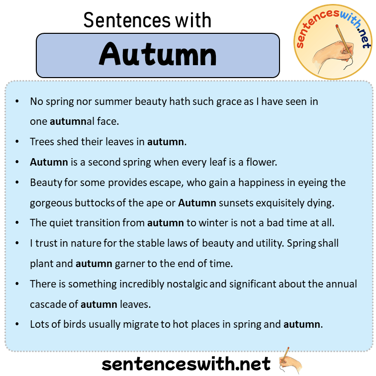 Sentences With Autumn Sentences About Autumn In English