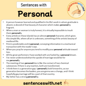 Sentences with Personal, Sentences about Personal in English ...