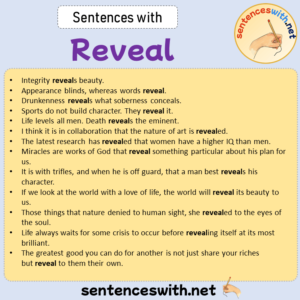 Sentences with Reveal, Sentences about Reveal in English ...