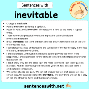Sentences with inevitable, Sentences about inevitable - SentencesWith.Net