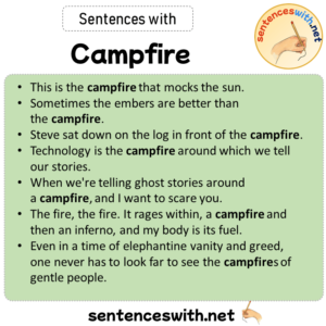 Sentences with Campfire, Sentences about Campfire - SentencesWith.Net
